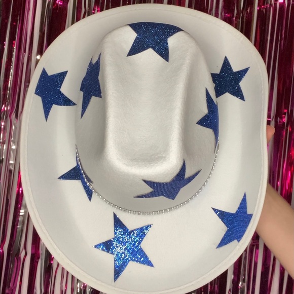 Accessories | Blue Glitter Star Cowboy Hat | Poshmark